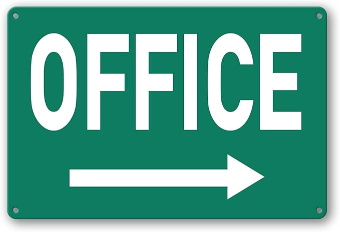 Office Sign With Right Arrow Office Sign For Doors Outside Custom Signs ...