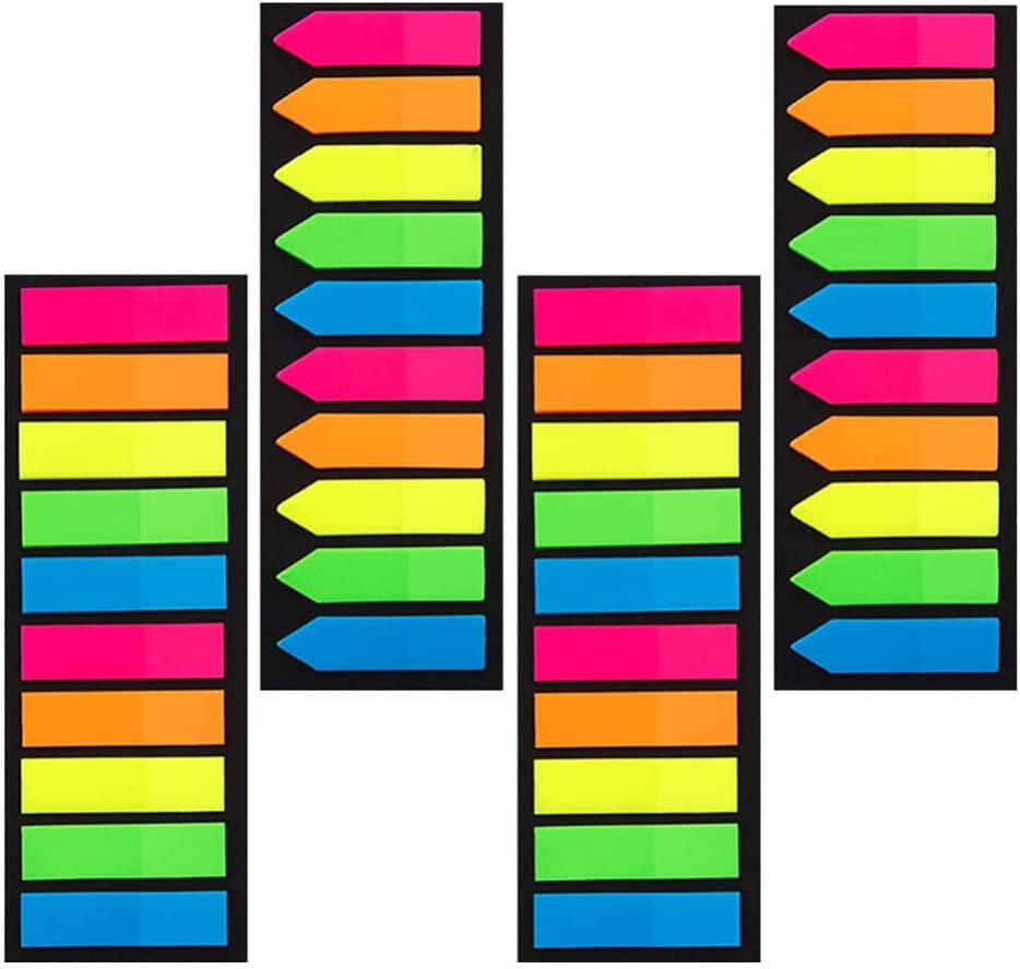 Office Signs 4Pcs Colored Page Marker Self- Stick Note Flags Square ...