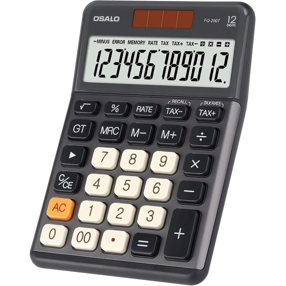 Office Small Calculator Desktop with Tax+/- for Tax Calculation, 12 ...