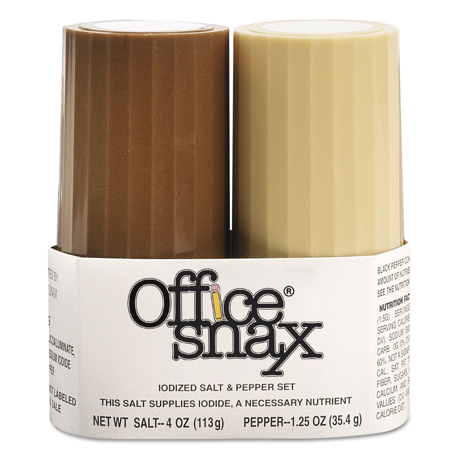 Office Snax Condiment Set, 4oz Salt, 1.5oz Pepper, Two-Shaker Set ...