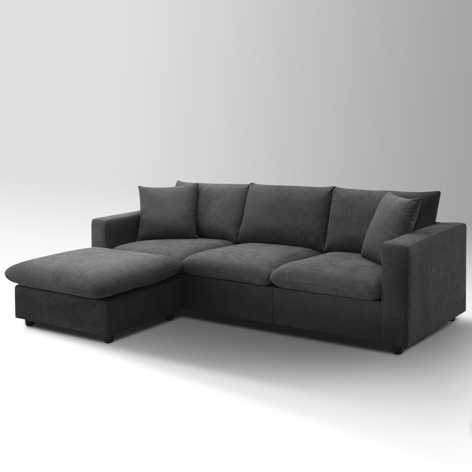 Office Sofa, 101" L-Shaped Modular Sectional Reception Sofa with 2 ...