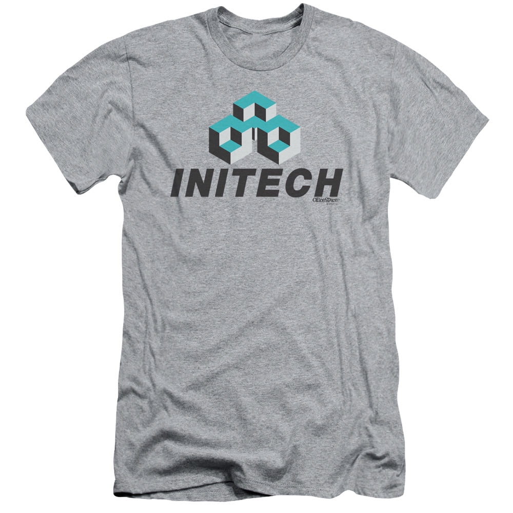 Office Space Initech Logo S/S Adult 30/1 T-Shirt Athletic Heather ...