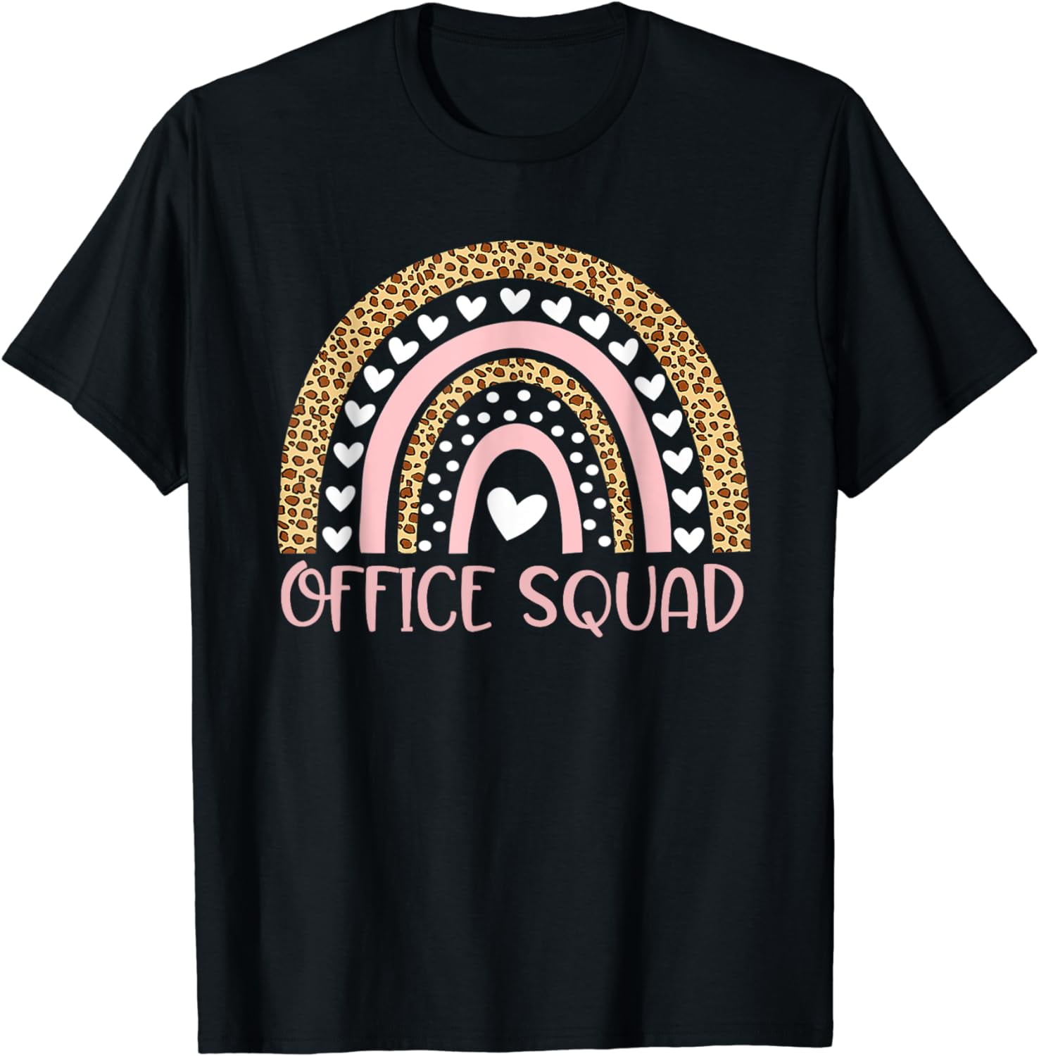 Office Squad Rainbow Leopard - Admin Staff School Secretary T-Shirt ...