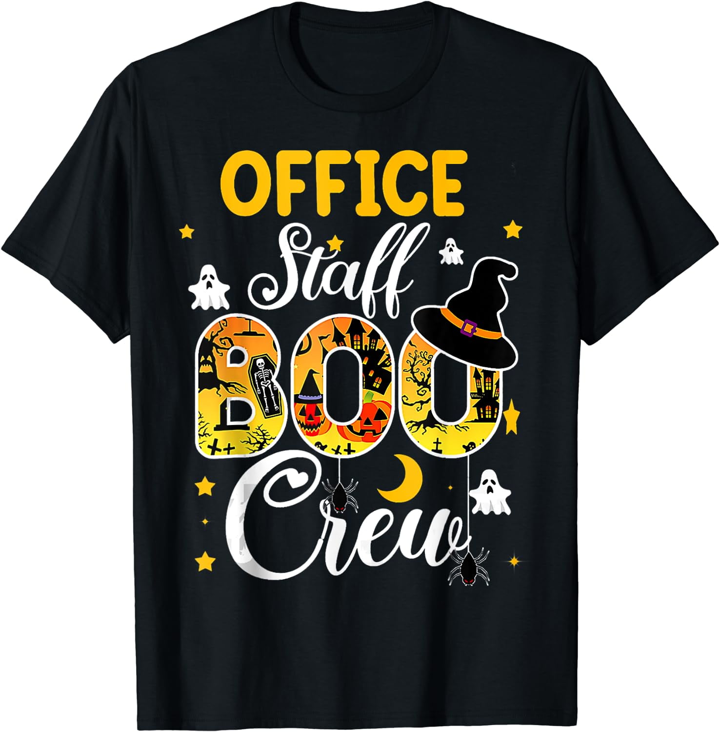 Office Staff Boo Crew Funny Matching Halloween Costume T-Shirt Black ...