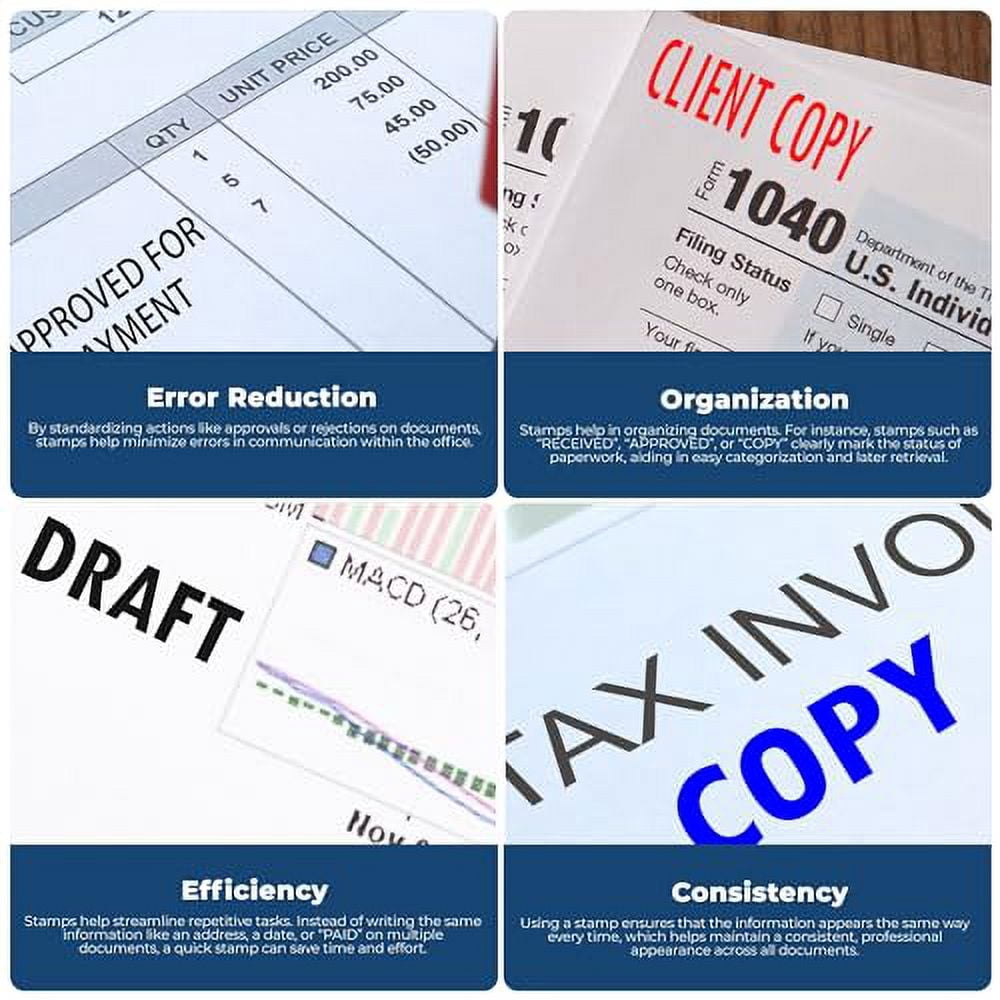 Office Stamp - Black Ink Self-Inking Approved Stamp, Ideal for Clerical ...