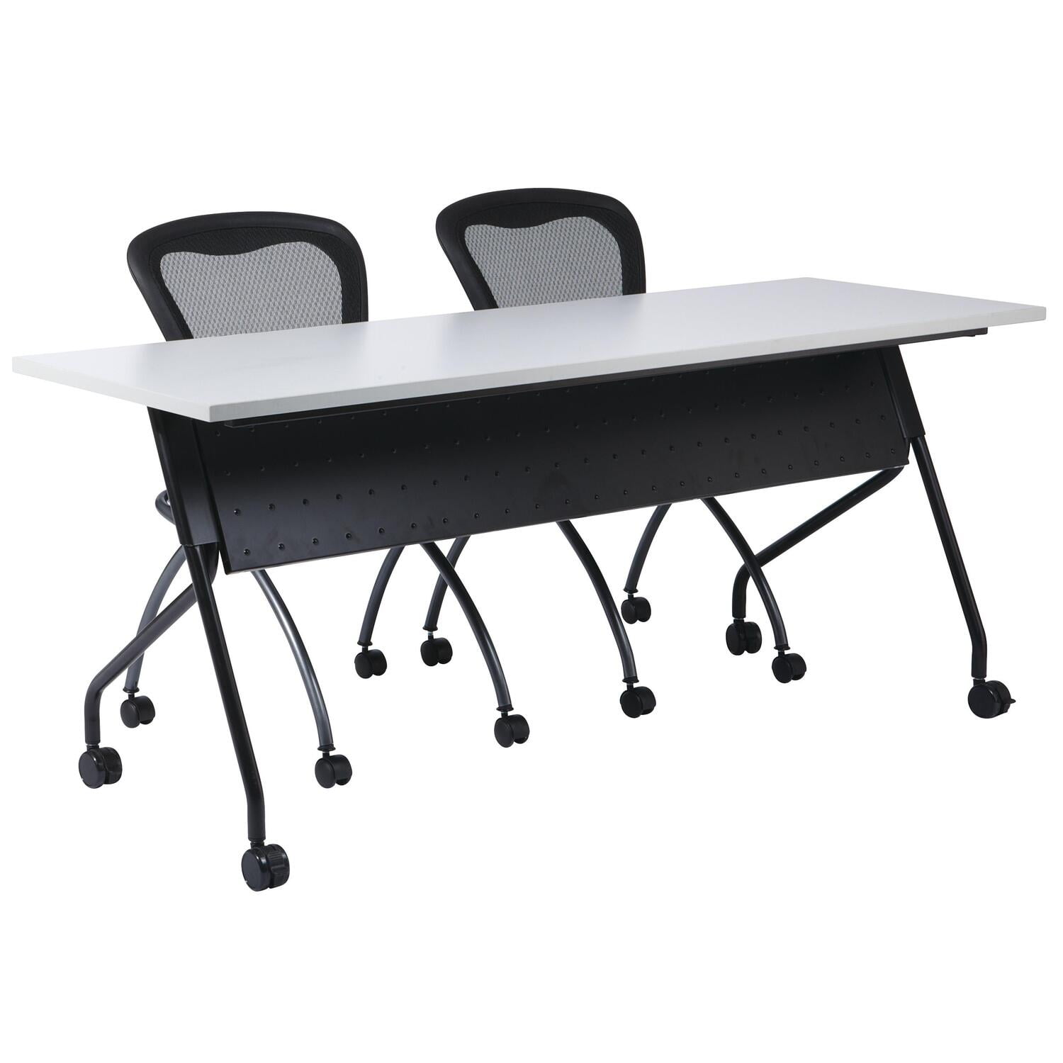 Office Star Products 6' Training Table 72 X 24 Grey Top Black Frame Kd ...