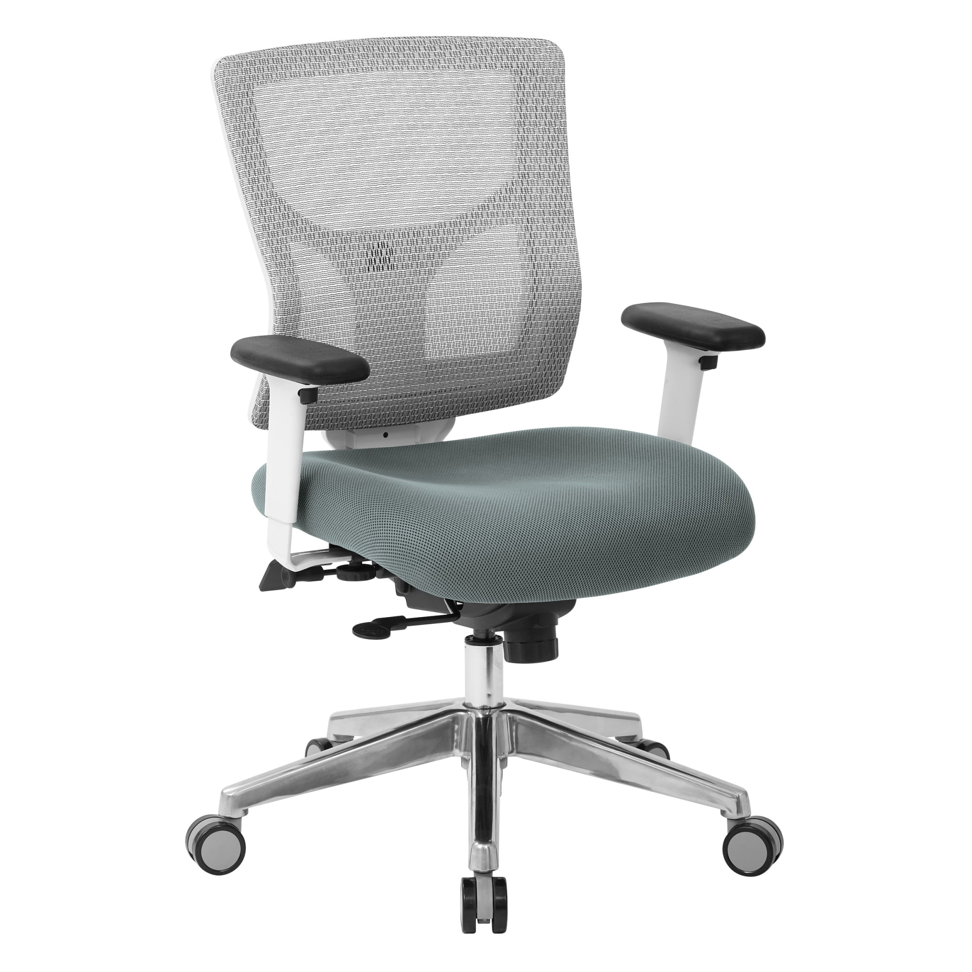 Office Star Products ProGridÂ® White Mesh Mid Back Chair with Grey Mesh ...