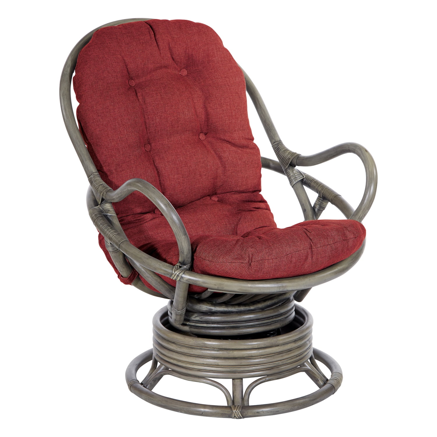 Office Star Products Rattan Swivel Rocker Chair Accent Chairs Red ...