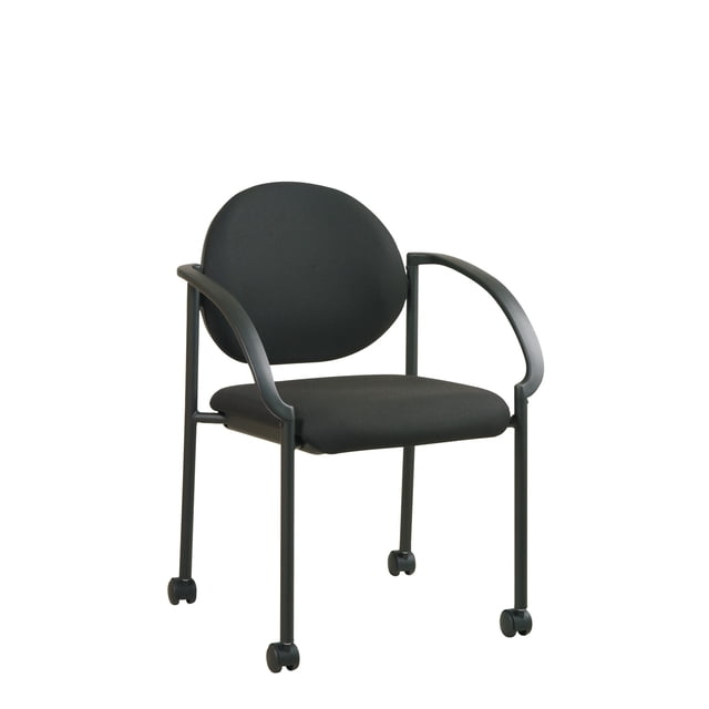 Office Star Products Stack Chairs with Casters, Arms,Padded Seat and ...