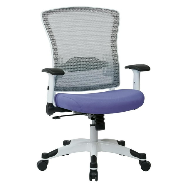 Office Star Products White Frame Office Chair with Padded Mesh Seat and ...