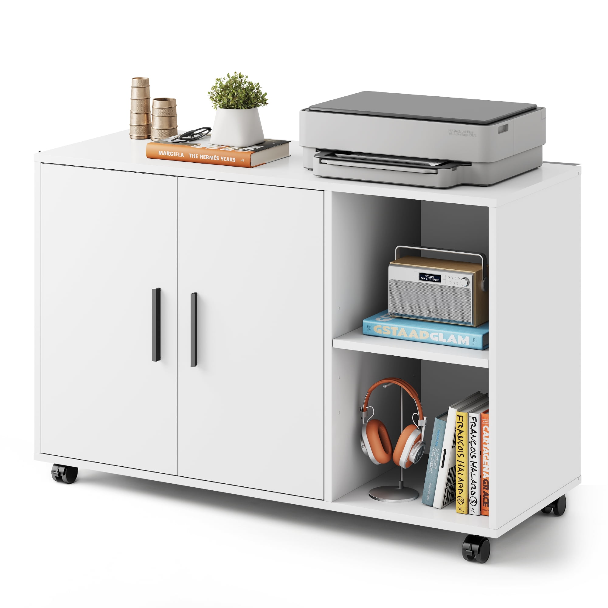 GALAXHERO Wood File Cabinet with Doors and Storage Shelves, Lateral ...