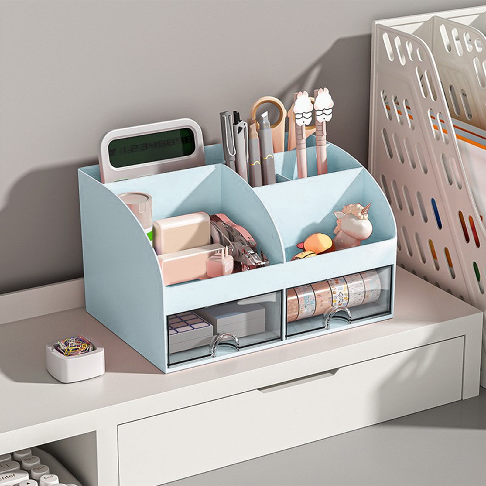 Office Storage Containers Organization - Office Desktop Storage Box ...
