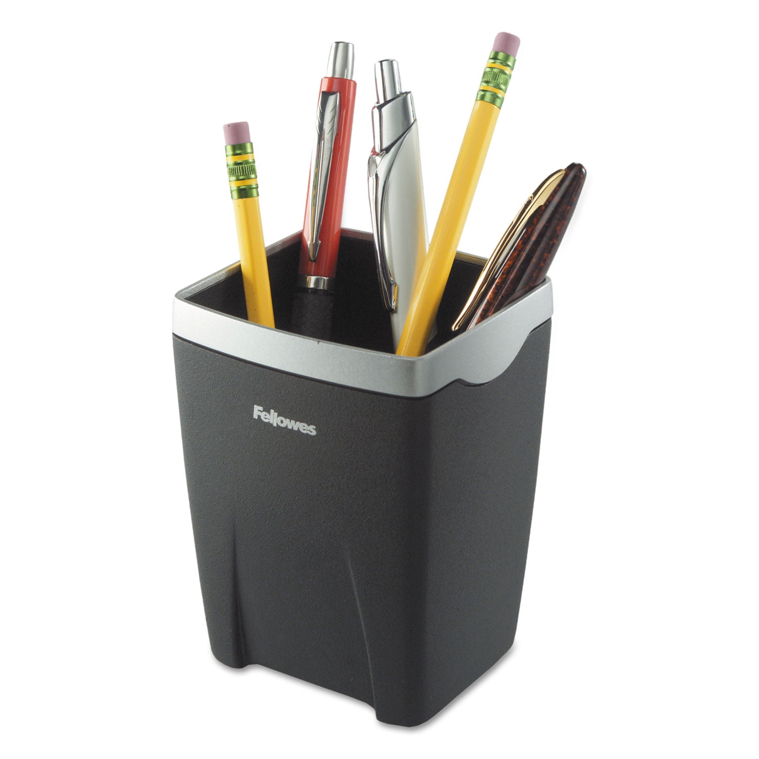 Office Suites Divided pencl Cup Plastic, 3 1/16 x 3 1/16 x 4 1/4, Black ...