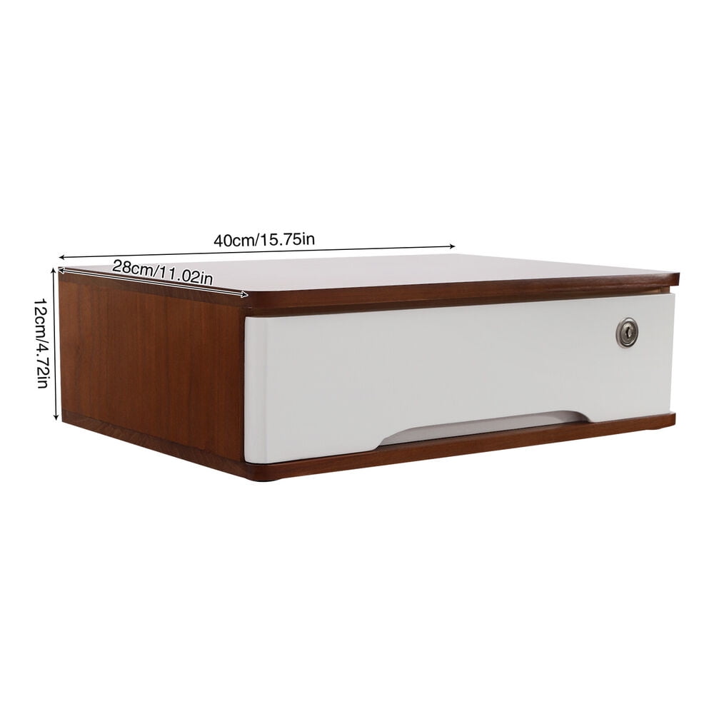 Office Supplies Drawer Organizer, Wood Desktop Storage Box with ...