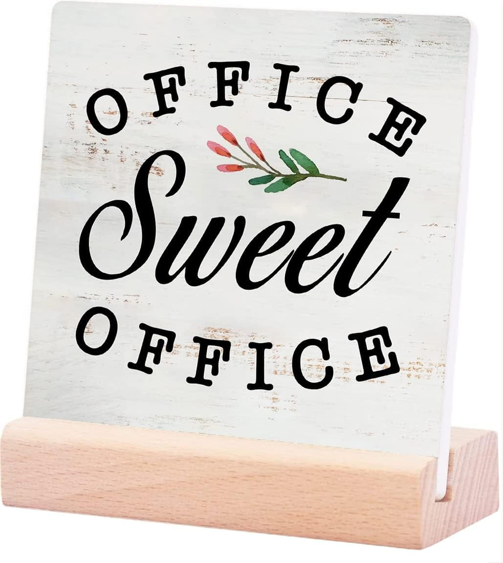 Office Sweet Office Table Sign Decor Rustic Office Space Ceramic Table ...