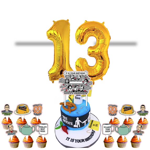 Office TV Birthday 13th Cups Party Supplies Plates Fans Decorations ...