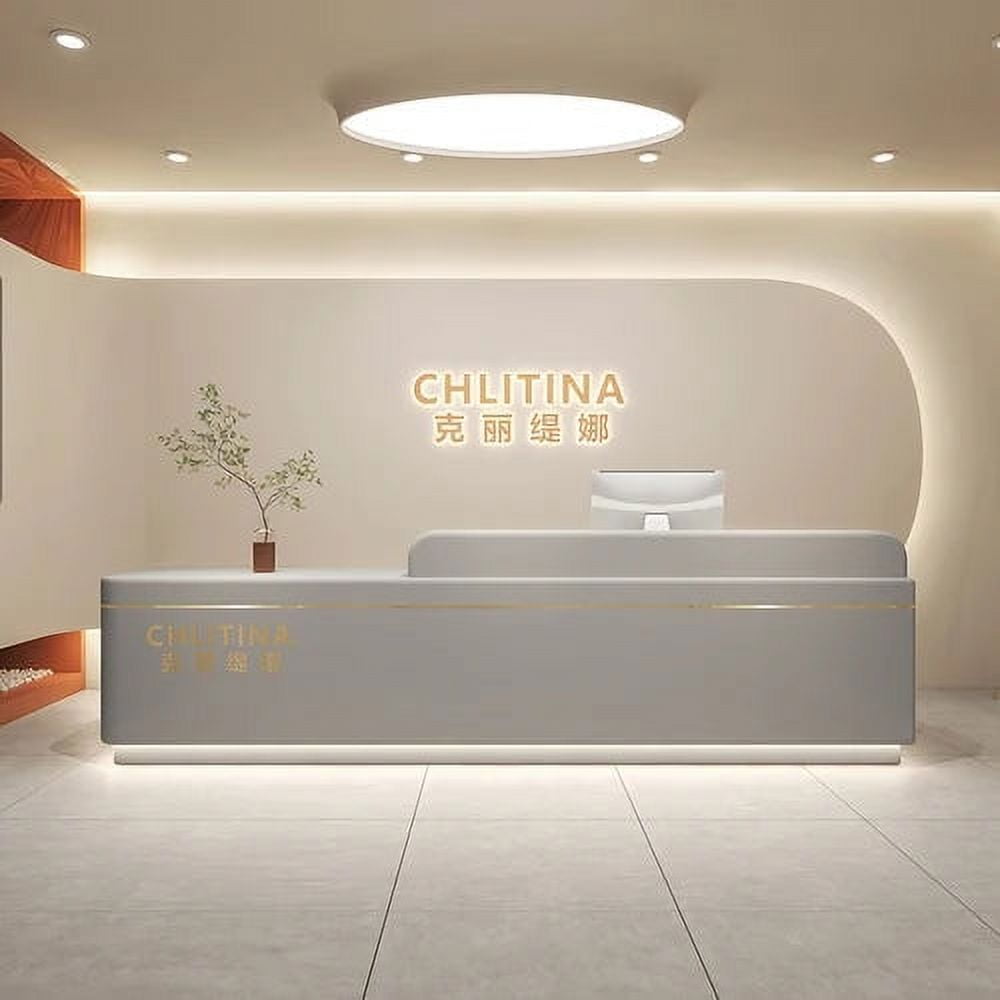 Office Table Reception Desks Mobile White Lectern Information Modern ...