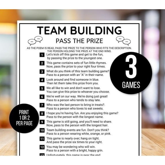 Office Team Building Games, Pass the Prize Challenge, Coworker Fun ...