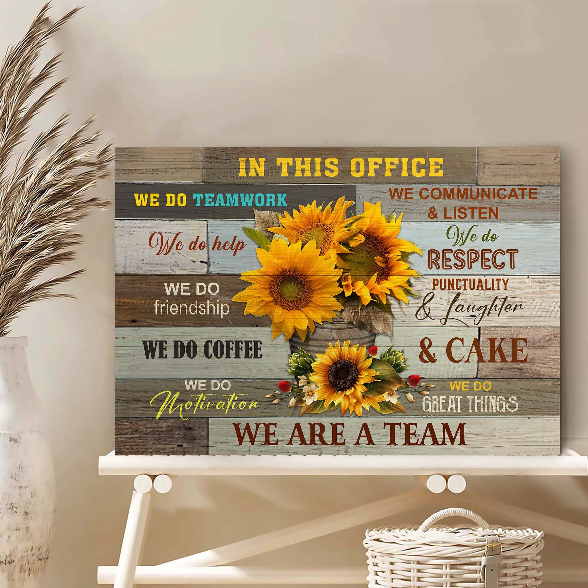 In This Office We Do Teamwork Canvas Wall Art – Motivational Workplace ...