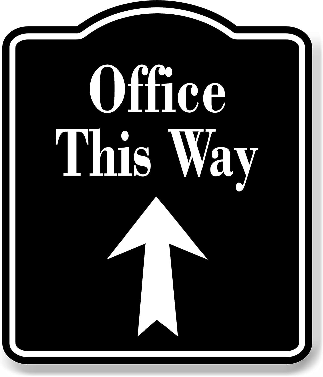Office This Way Up Arrow BLACK Aluminum Composite Sign, 20"x24 ...