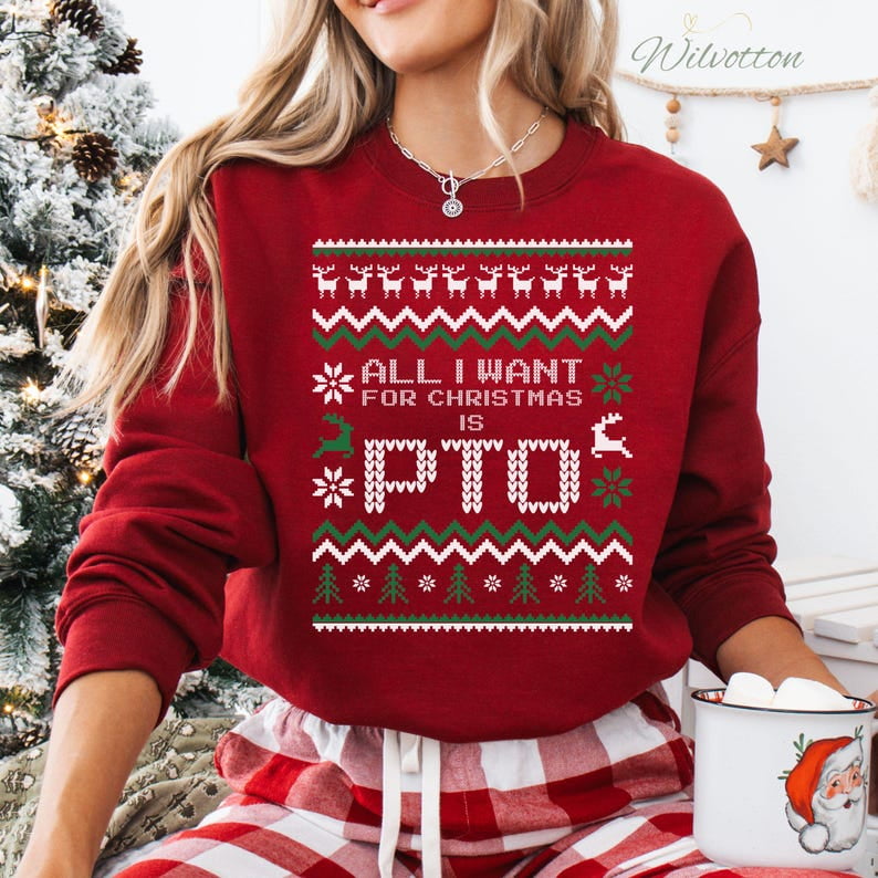 Office Ugly Christmas Sweater, Funny Christmas PTO Shirt, Work ...