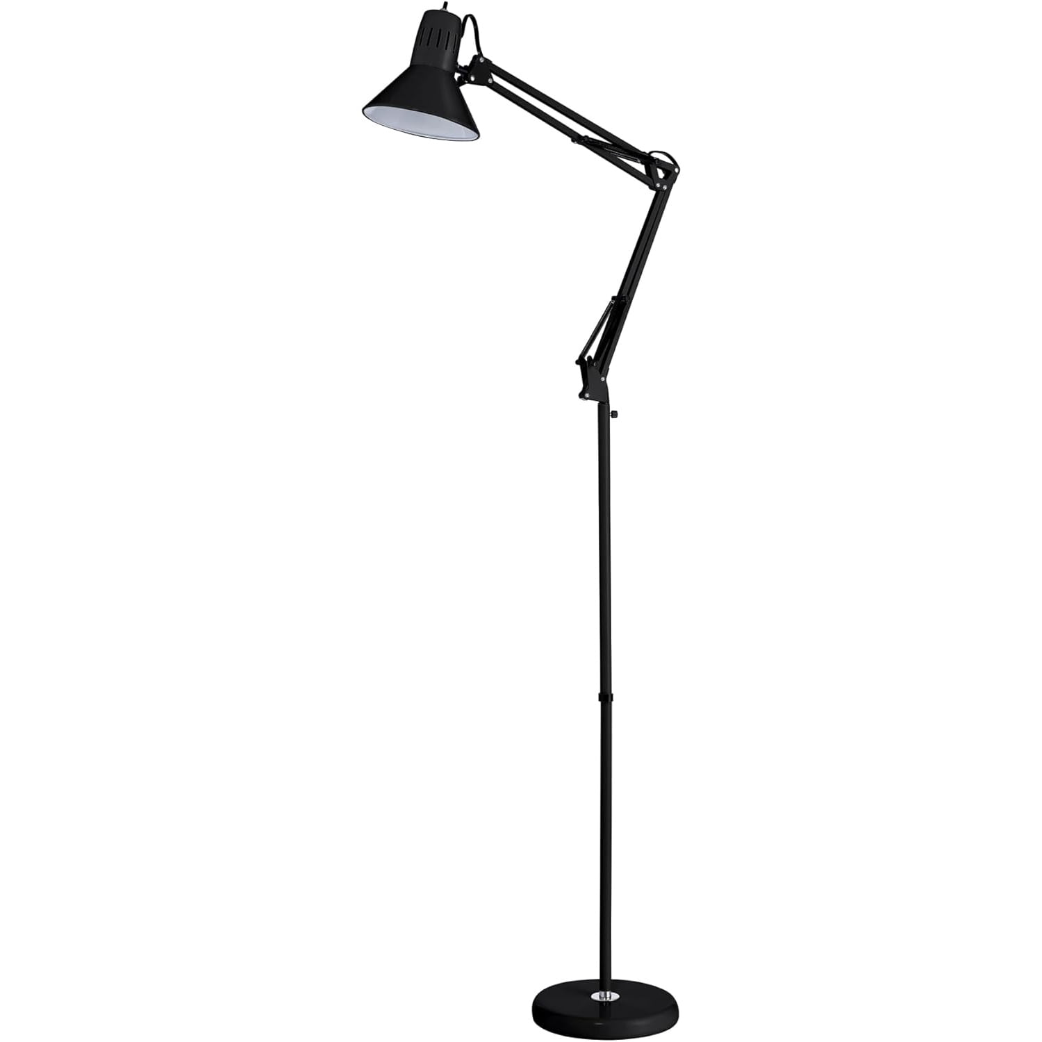 Office VLF100F Swing Arm Metal Floor Lamp, 72" Tall with Multi-Joint ...