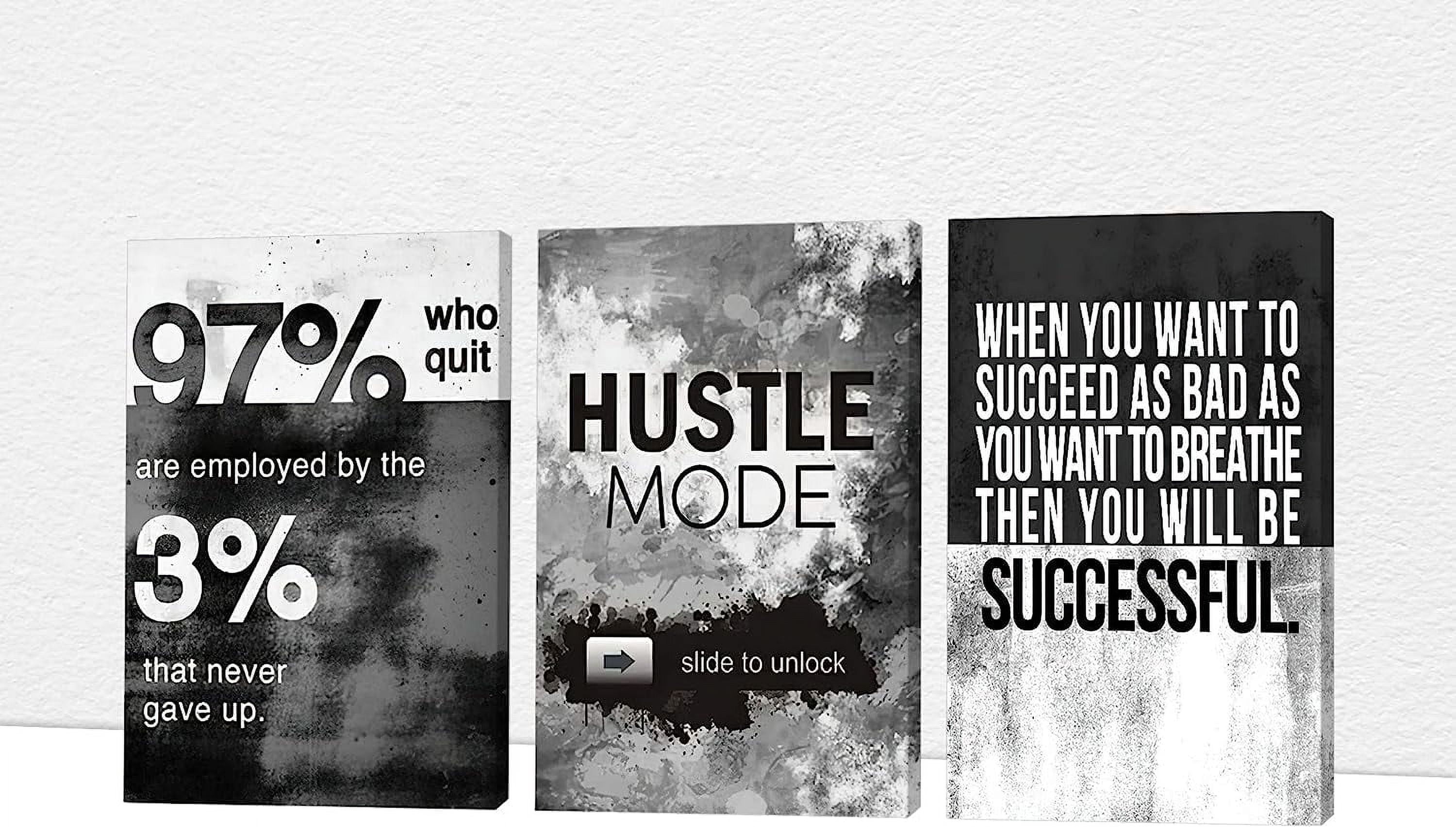 Office Wall Art-3 Panel Motivational Wall Art, Inspirational Quotes ...