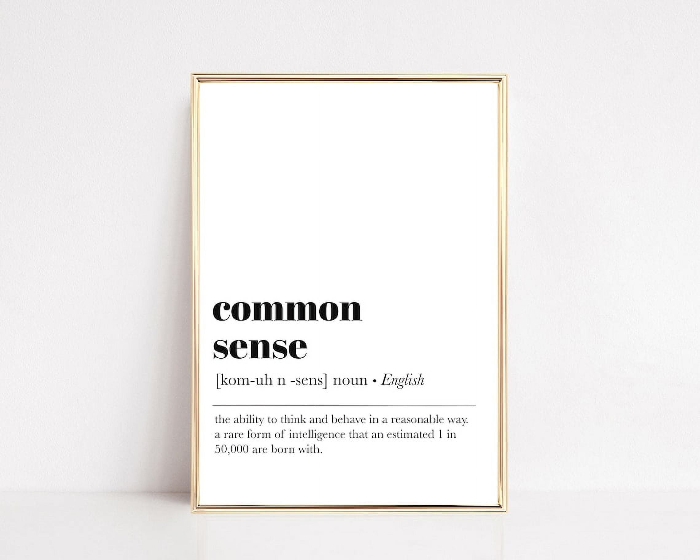 Office Wall Art Common Sense Definition Funny Home Office Decor Work ...