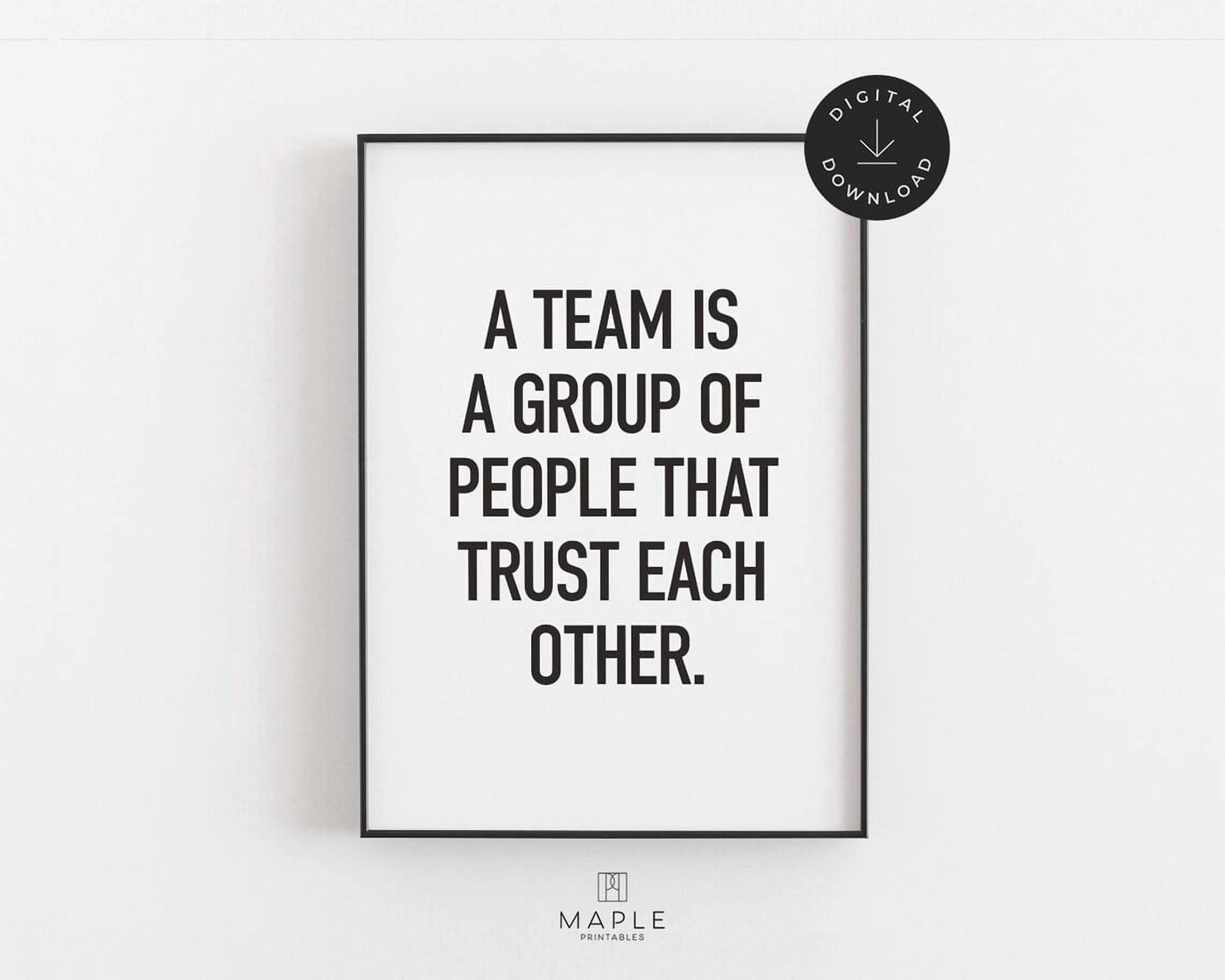 Office Wall Art, Teamwork Quote, Hr Office Decor, Workplace Poster ...