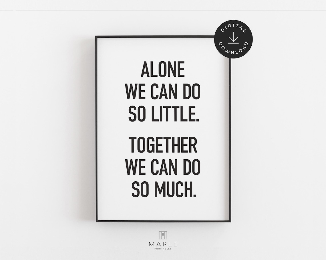 Office Wall Art, Teamwork Quote, Office Decor Poster, Cubicle Poster ...