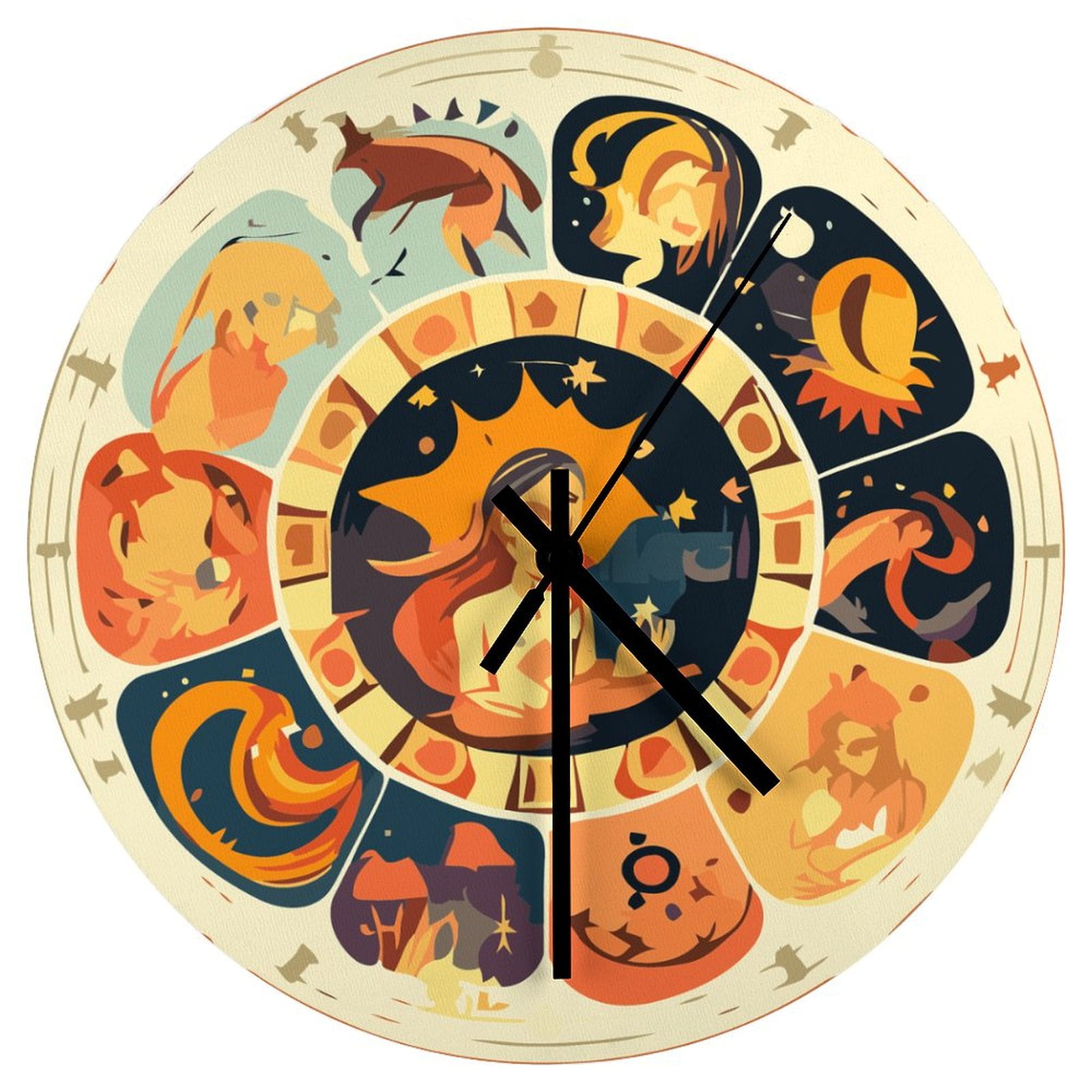 Office Wall Clock Roman Greek Animal Character Clocks 12 inch Silent ...