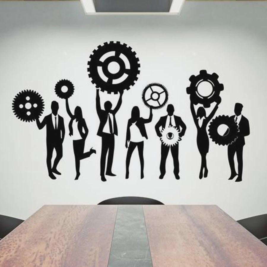 Office Wall Decal Teamwork Hard Work Vinyl Wall Sticker Office Creative ...