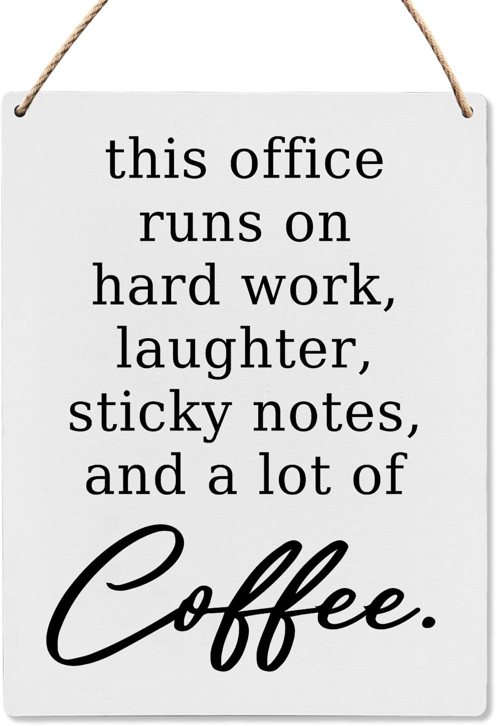 Office Wall Decor, This Office Runs On Hard Work Wood Hanging Sign ...