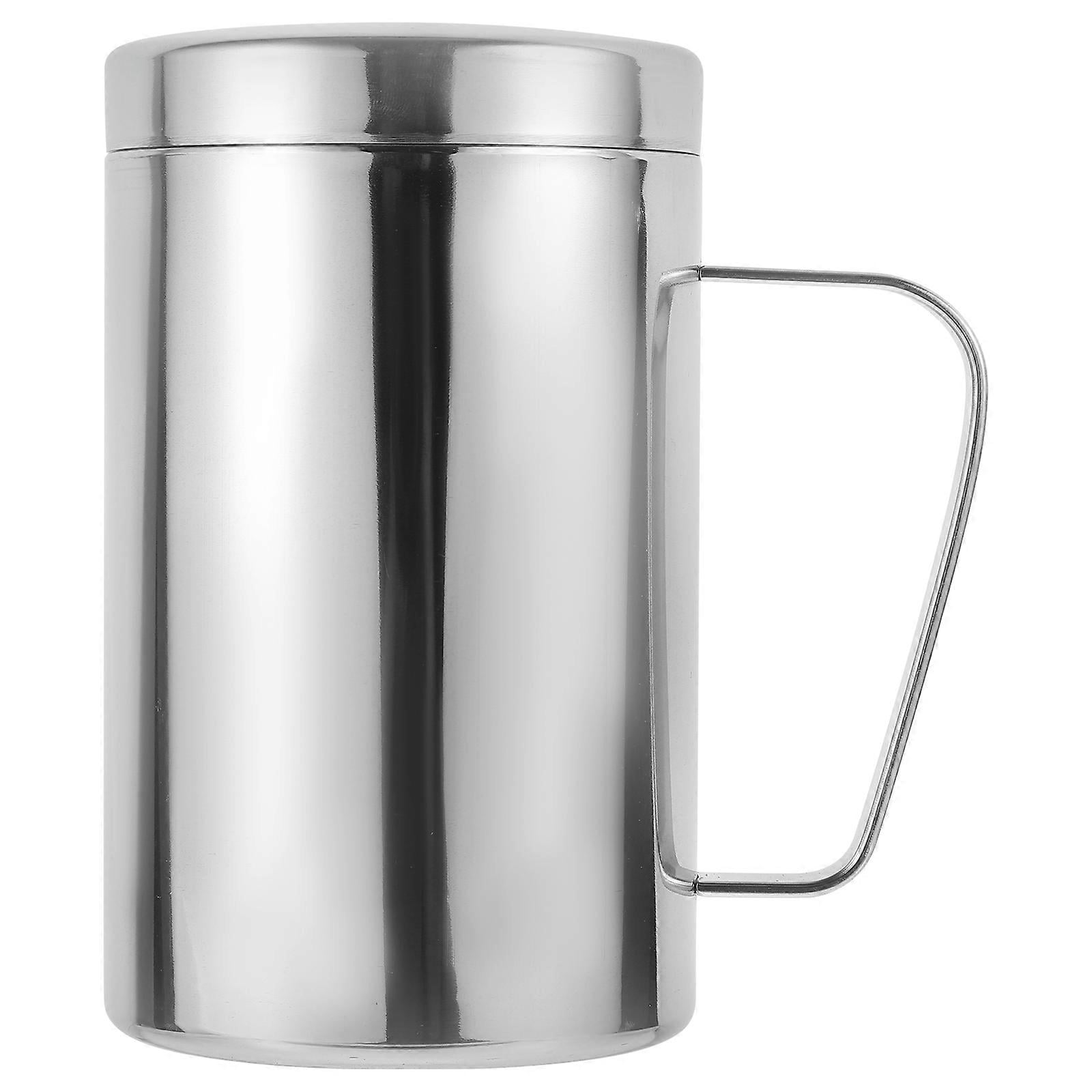 Office Water Mug Stainless Steel Mug With Lid Simple Design Ergonomic ...