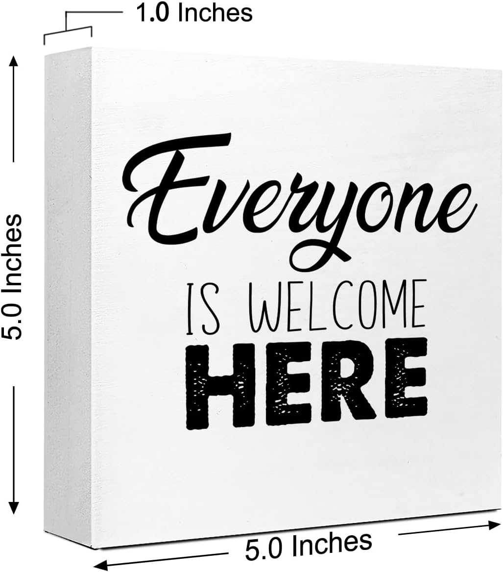Office Welcome Wood Block Signs,Everyone Is Welcome Here Wooden Box ...