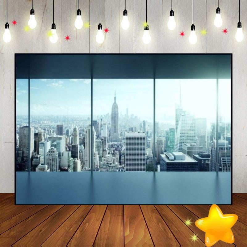 Office Window Video Conference Studio Photography Backdrops Background ...