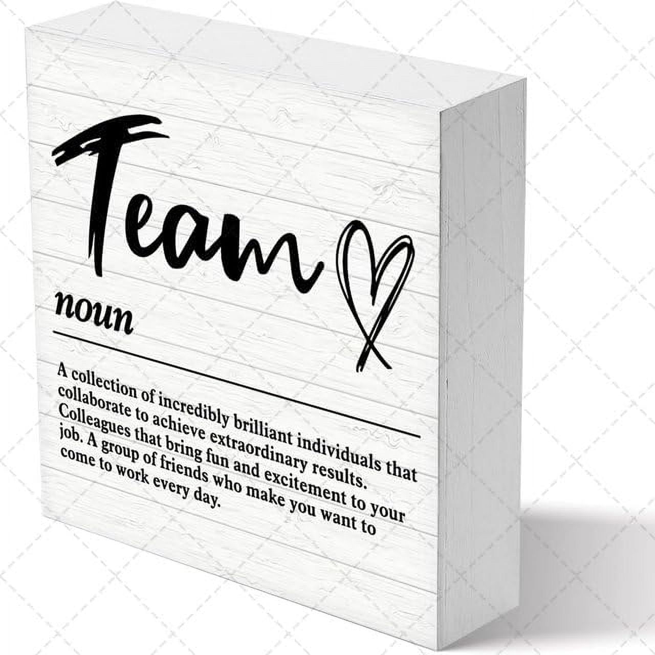 Office Wooden Box Sign Desk Decor Team Noun Definition Wooden Box Sign ...