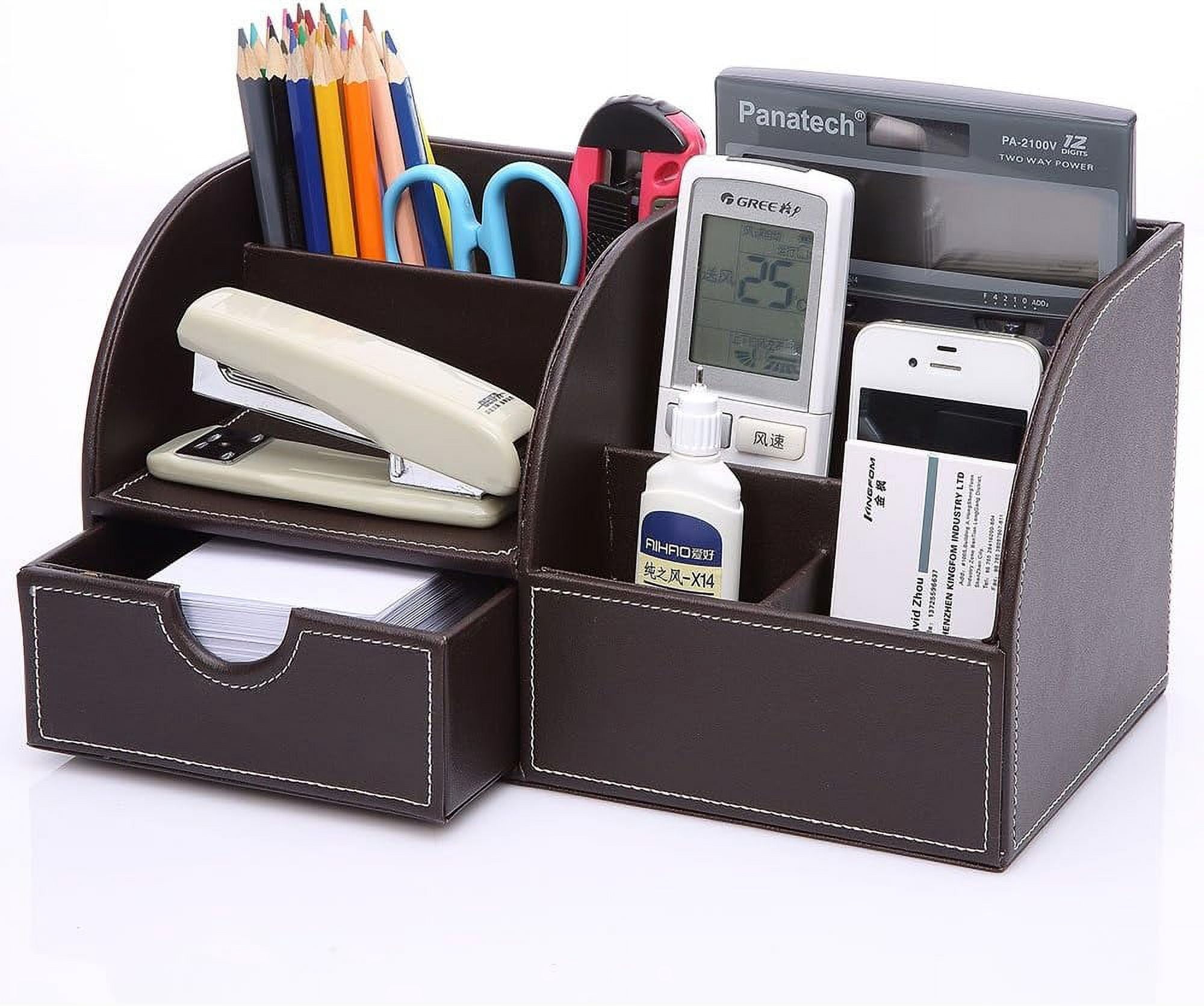 Office desk organizer organization system table organizer PU leather ...