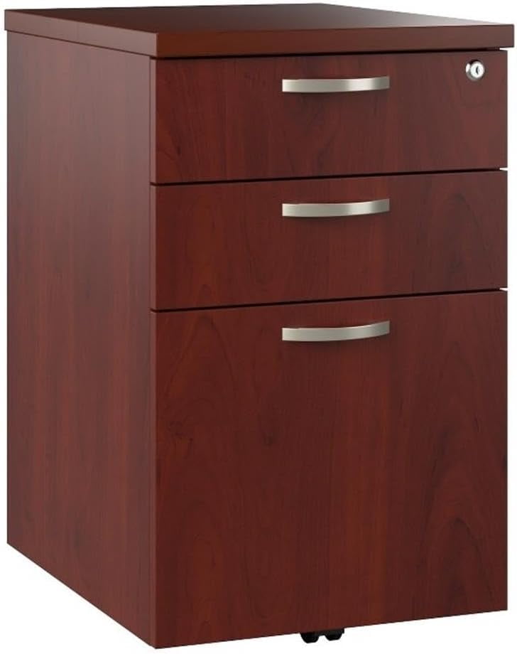 Office in an Hour 3 Drawer Rolling File Cabinet in Hansen Cherry ...