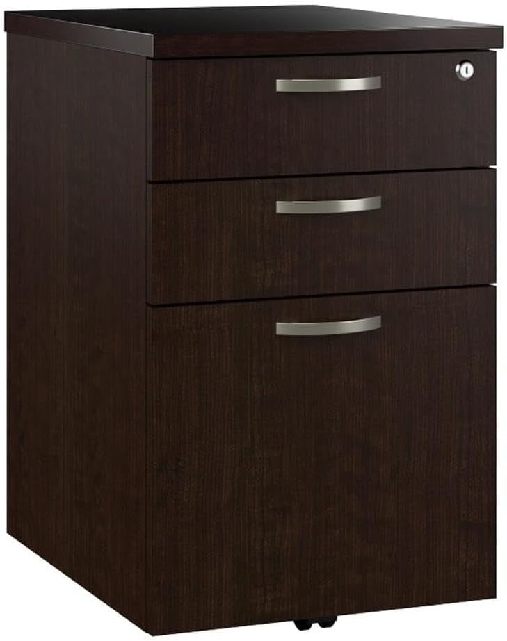 Office in an Hour 3 Drawer Rolling File Cabinet in Mocha Cherry ...
