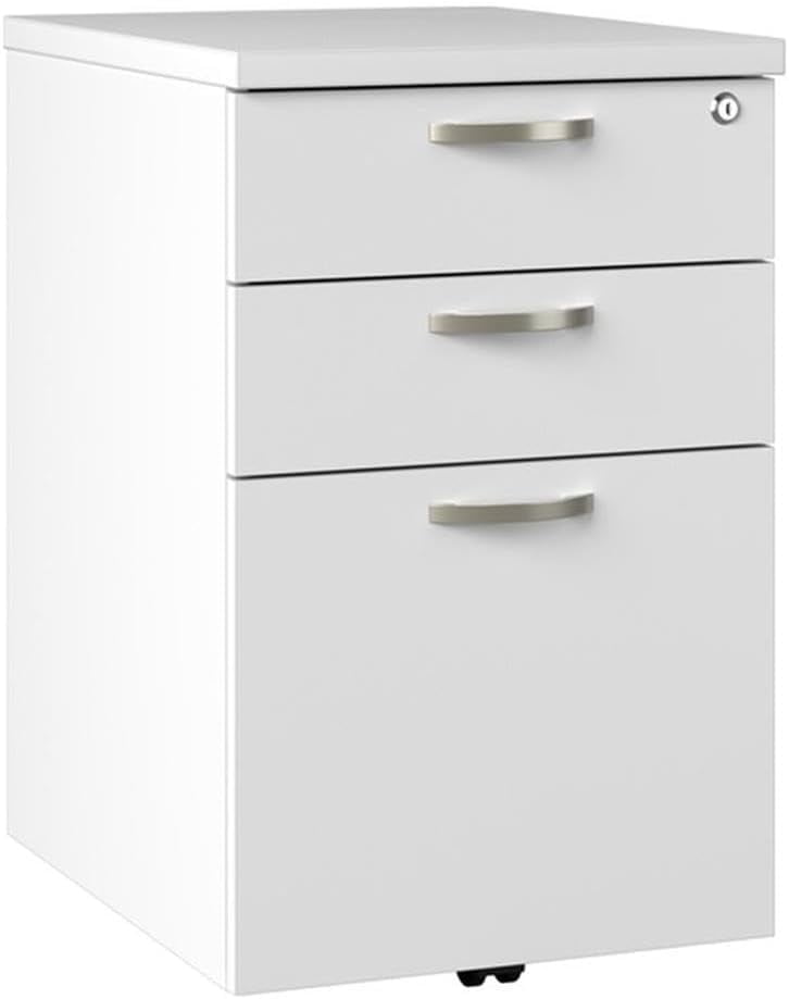 Office in an Hour 3 Drawer Rolling File Cabinet in Pure White | Mobile ...