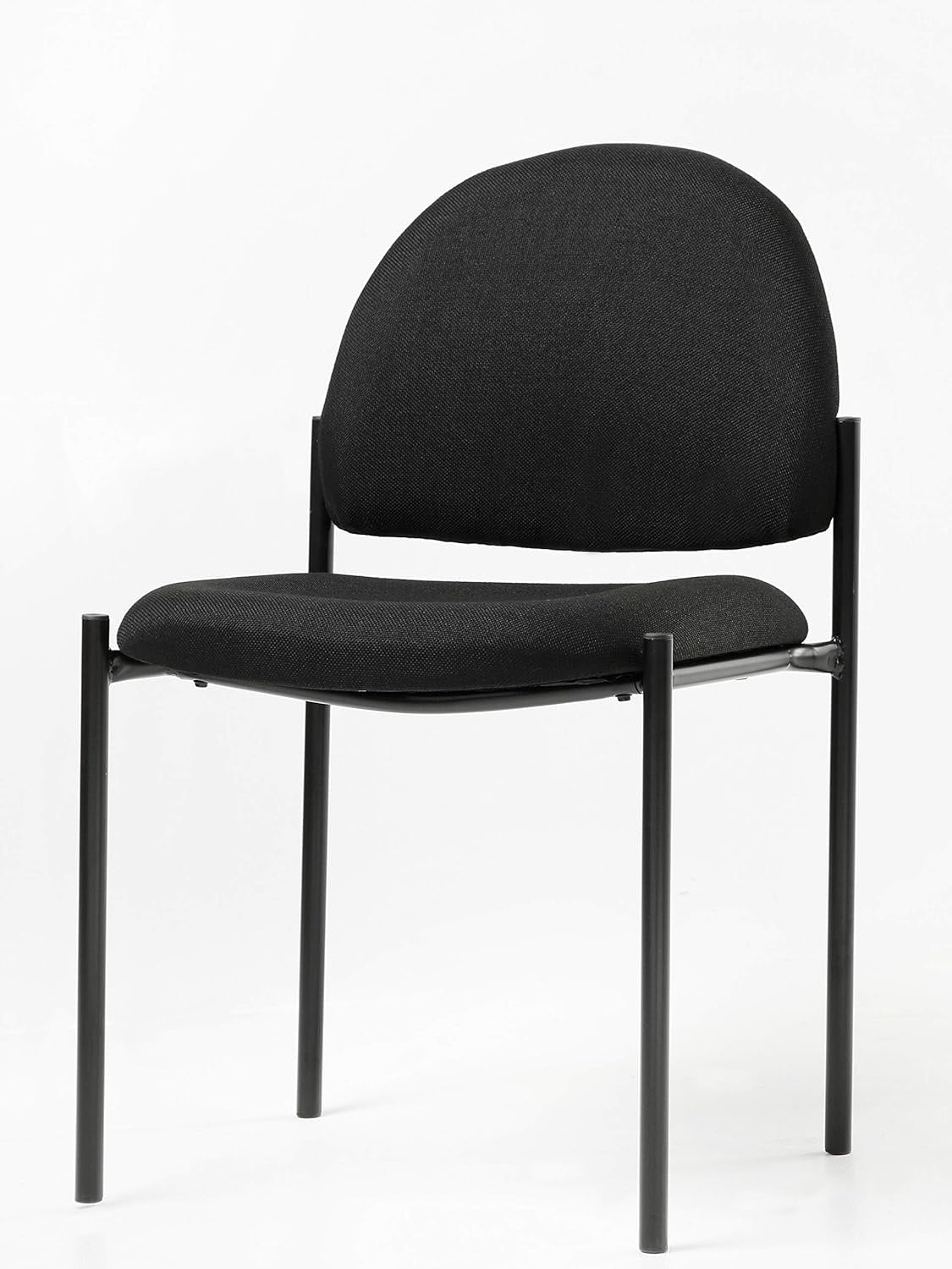 OfficeFactor Stackable Guest Chair, Fabric Upholstered Waiting Room ...