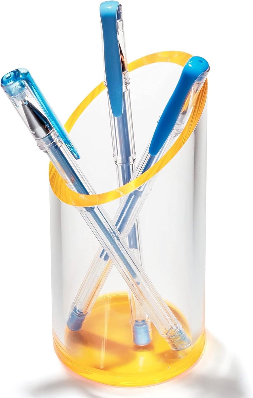 OfficeGoods Acrylic Pen and Pencil Holder with Neon Tangerine Accents ...