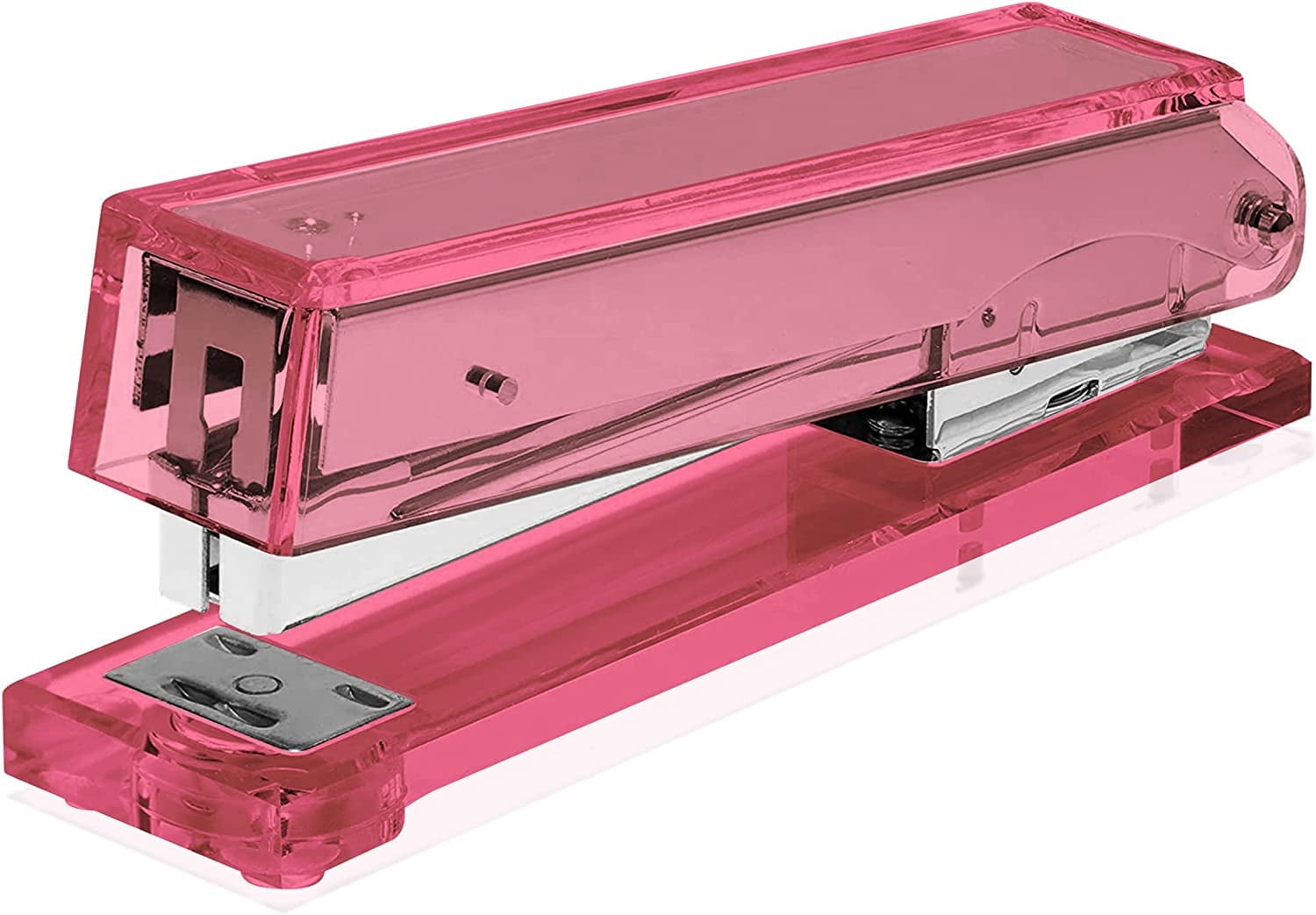 OfficeGoods Clear Acrylic Stapler in Pink for 1/4" Staples - Walmart.com