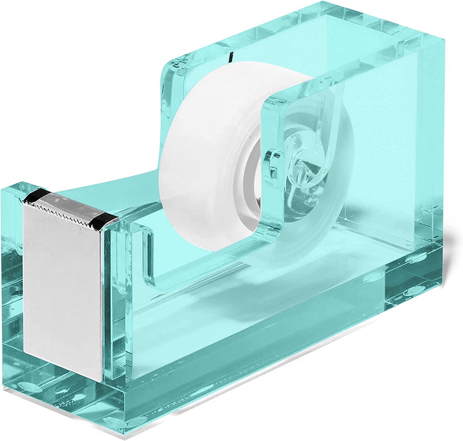 OfficeGoods Clear Acrylic Tape Dispenser in Green for 3/4” Tape ...