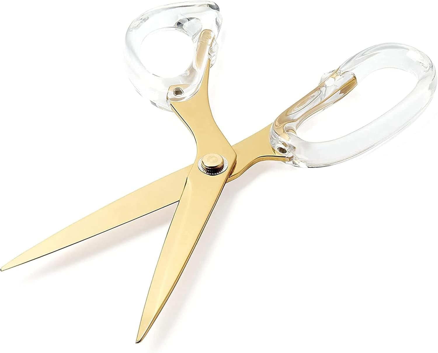 OfficeGoods Gold Stainless Steel Scissors with Clear Acrylic Handle for ...