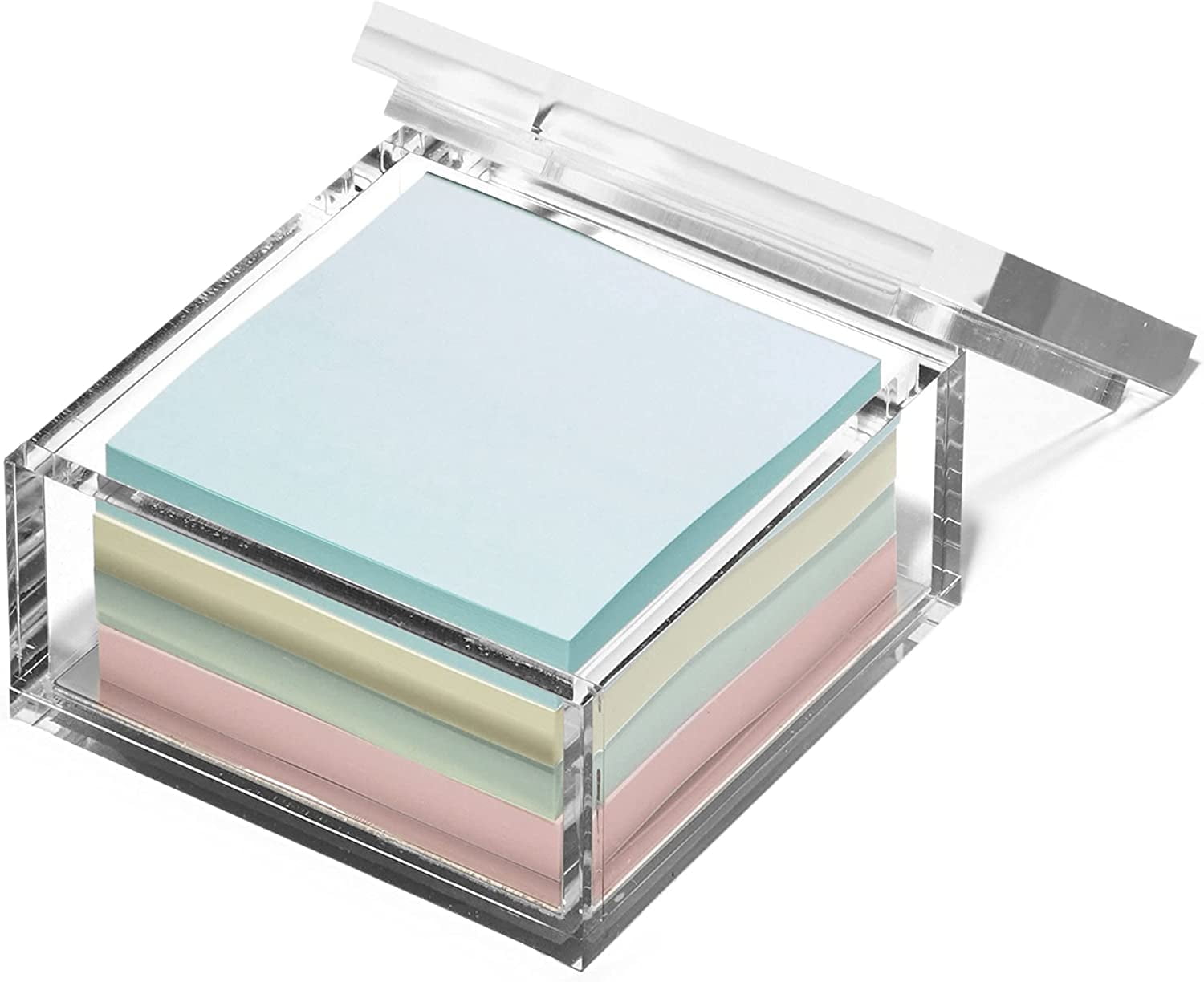 OfficeGoods Desk Organizer Square Acrylic Stackable Storage with Silver ...