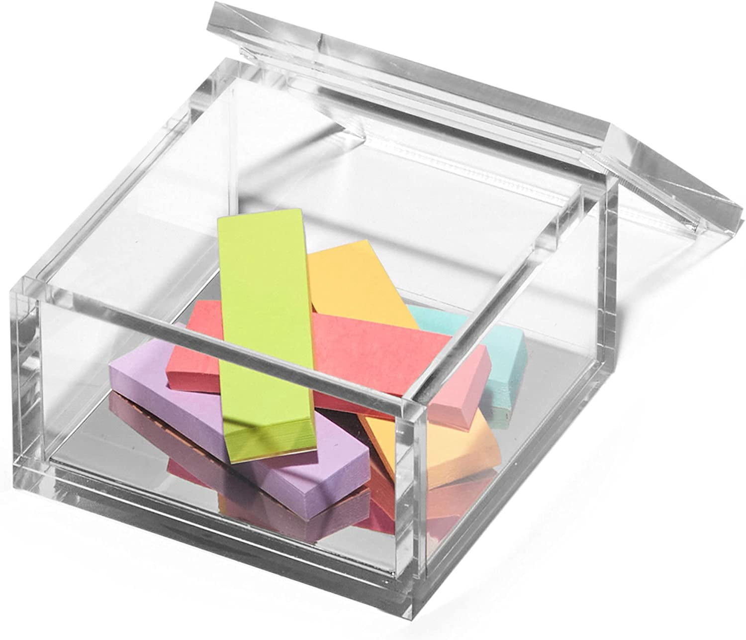OfficeGoods Desk Organizer Square Acrylic Stackable Storage with Silver ...