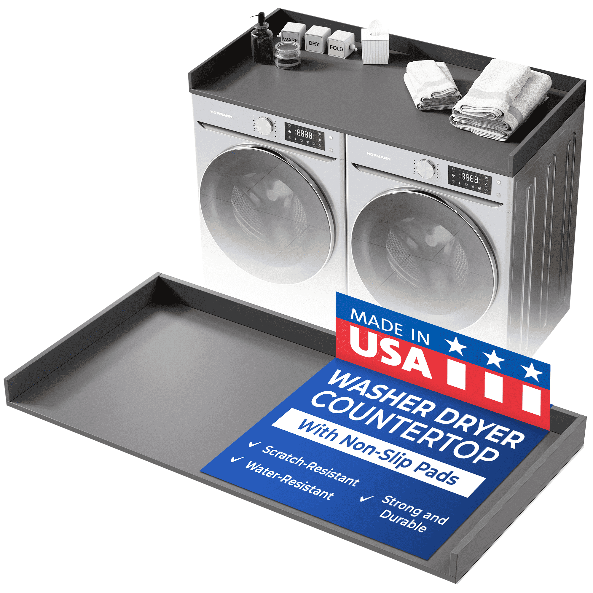 OfficeSimpli Washer Dryer Countertop w Non-Slip Pads, Made in USA ...