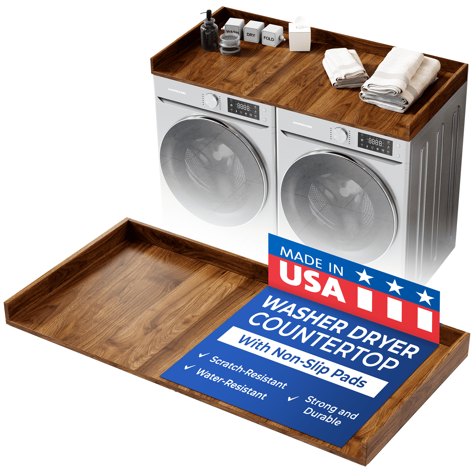OfficeSimpli Washer Dryer Countertop w Non-Slip Pads, Made in USA ...